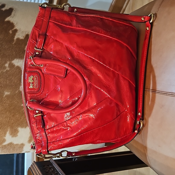 Bags | Coach Patent Leather Madison Red Shoulder Bag Nwot | Poshmark